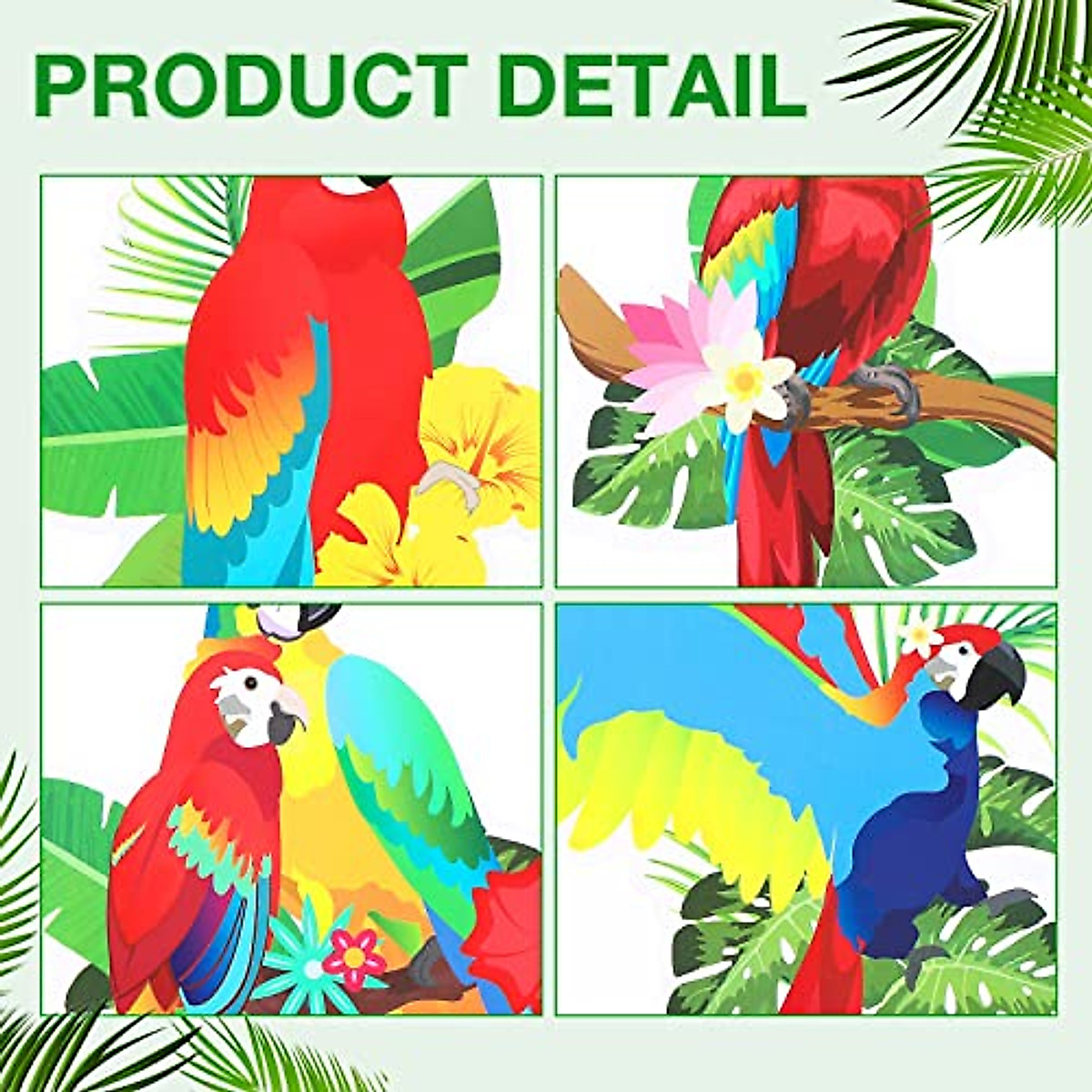 30 Tropical Birds Party Supplies Tropical Hawaiian Decorations Toucan Parrot Party Hanging Swirl Foil Ceiling Decor for Summer Luau Hawaiian Beach Pool Party Wedding Birthday Party Supplies