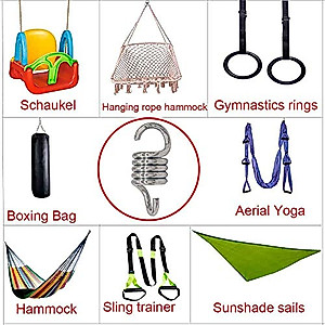 HCSSZP Hammock Swing Hanging Chair Hooks Hardware Springs Kit for Patio Porch Yoga Swing Heavy Duty Decoration 700lb Capacity 1 PC
