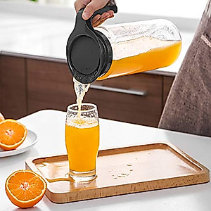 Komax Plastic Pitcher with Lid | 2.1-quart / 67.2-oz Tritan BPA-Free Plastic Water Pitchers | Hot & Cold Drink Pitcher | Spill-Proof Gravity Pouring Mechanism