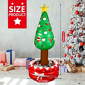 Inflatable Christmas Tree Coolers Drink Beverage Inflatable Cooler Christmas Decorations Party Supplies for Home Office Holiday Winter Party Decorations, Multicolored, 50 x 25 Inches