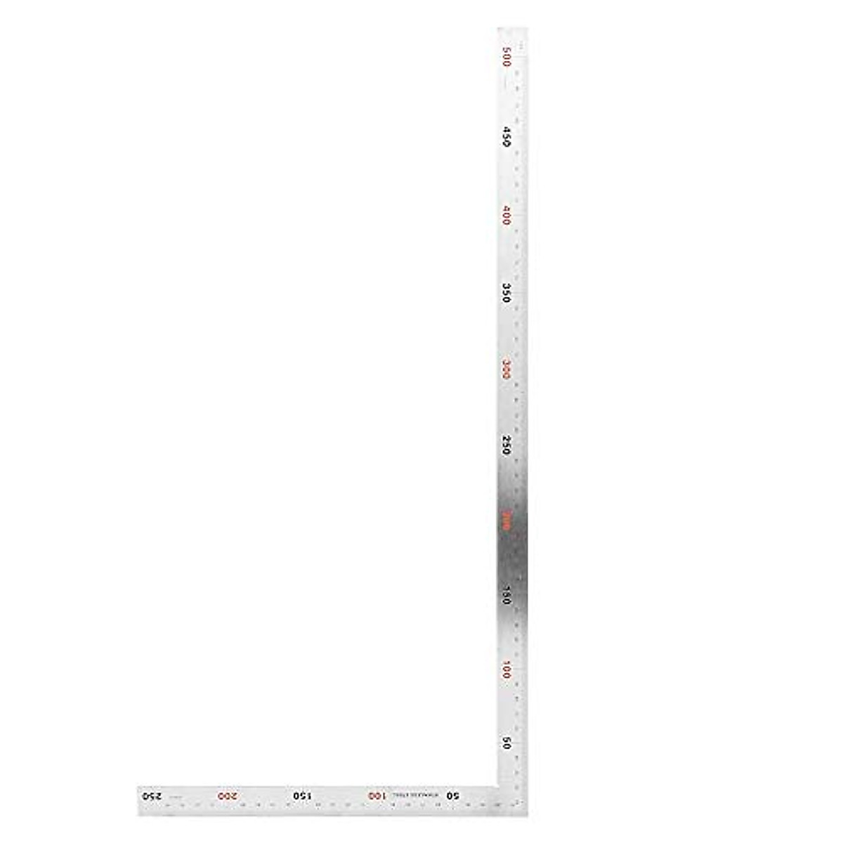 Oumefar L-Shaped Framing Square Stainless Steel 90 Degree Right Angle Square Ruler Carpenter Square Metal Ruler Measurement Square Tool L Shape Ruler Metal Square(500mm*250mm)