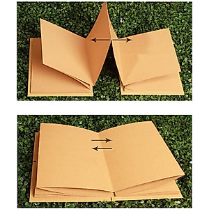 Stretchable Folding DIY Photo Album 11 x 8 inches Large Size A4 Notebook Hardcover Kraft Paper Scrapbook Anniversary Sketchbook Wedding Guest Book Birthday Valentine Gift Student Graduation Albums