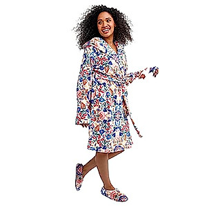 Vera Bradley Women's Plush Fleece Robe (Extended Size Range), Enchanted Mandala, Small-Medium