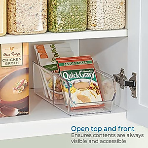 iDesign Linus Spice Packet Organizer Bin for Kitchen Pantry, Cabinet, Countertops - Clear Large