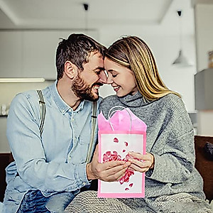 Tuzuaol 12 Pack Valentines Day Gift Bag with Tissue Paper for Kids Valentines Paper Goodie Bags with Handle for Wrapped Gifts Party Supplies