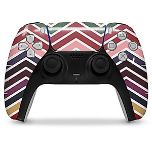 WraptorSkinz Skin Wrap compatible with Sony PS5 DualSense Controller Zig Zag Colors 02 (CONTROLLER NOT INCLUDED)
