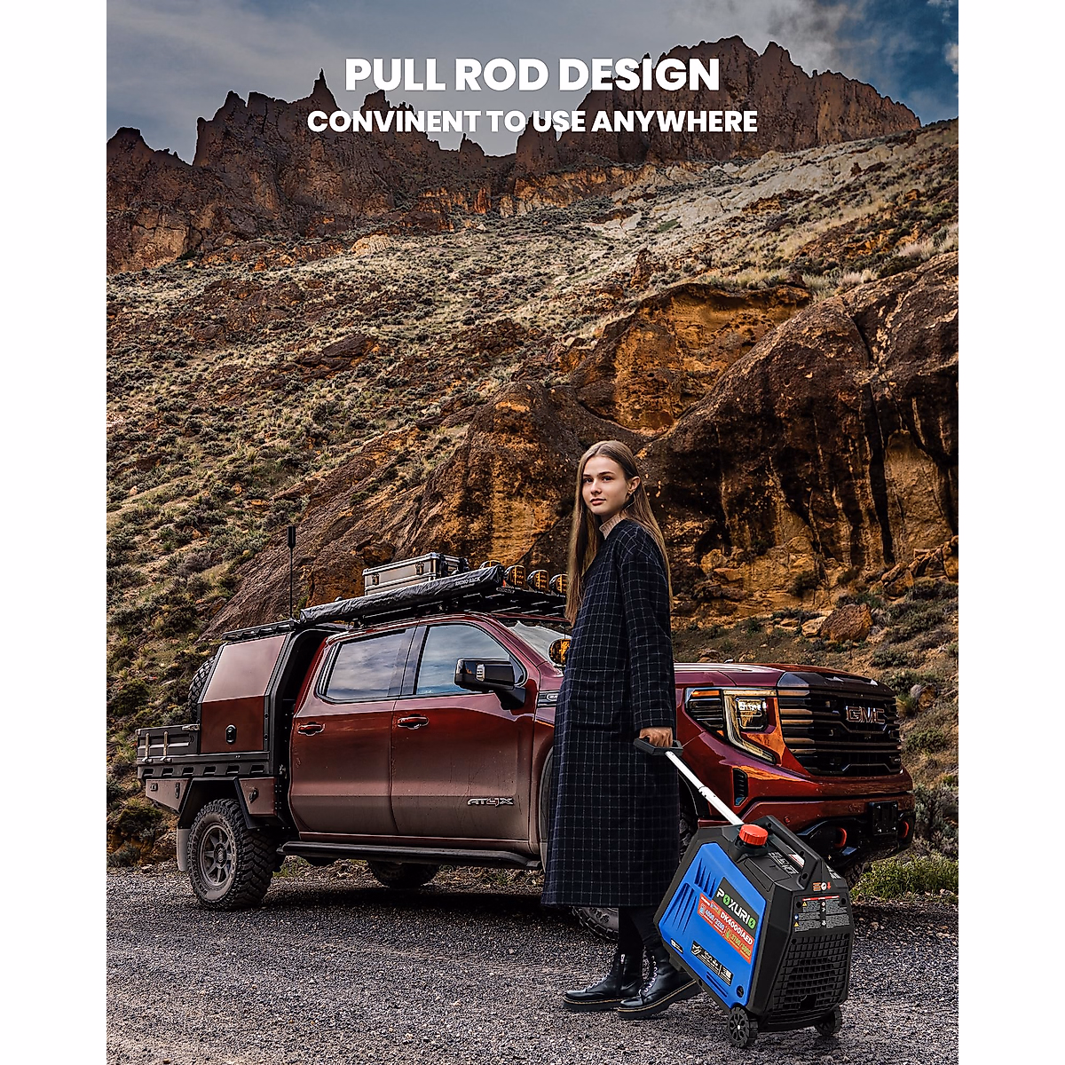 POXURIO 4000 Watt Dual Fuel Inverter Generator, Gas Propane Powered Generator Super Quiet, Remote Start/CO Sensor/RV Ready/EPA for RV, Camping and Home