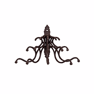 Creative Co-op HD5946 Antique Cast Iron Wall Hooks with Rust Finish
