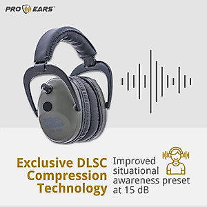 Pro Ears PT300G Pro Tac 300, Noise Reduction Rating 26DB, Green, Adult