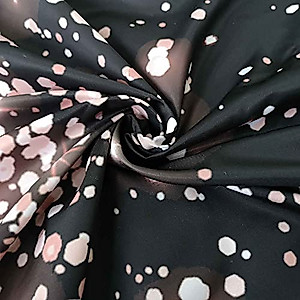 Haboke 7x5ft Durable Fabric Happy Birthday Backdrop Pink and Black Shiny Gold dot Glamour Sparkle Sweet Photography Background for Kids Adults Birthday Party Decorations Supplies Photo Studio Props …