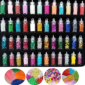 129 Pack Slime Making Kits Supplies,Gold Leaf,Foam Balls,Glitter Shake Jars,Fishbowl Beads,Fruit Slices,Fake Sprinkles,Glitter Sequins Accessories, Sugar Papers (Slime Kits)