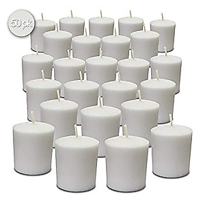 Hyoola Votive Candles - 24 Hour Burn Time - Unscented Candles Votives Bulk - Pack of 50 White Candles - European Made