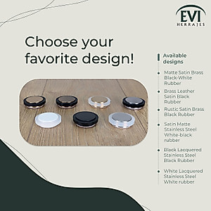 EVI | Adhesive Doorstop | 1.37'' X 0.55'' | Natural Silicone | Great Adherence | 100% Functional | Mod. I-203x12 (Brass Matte - White Rubber)