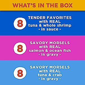 Meow Mix Seafood Selections Wet Cat Food, Variety Pack, 2.75 Ounces Cup (Pack of 24)