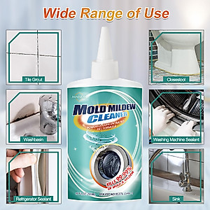 HIHWEM Mold Remover Gel Household Mold Mildew Cleaner for Washing Machine Sealant Tiles Grout Bathroom Cleaning Home Kitchen Sinks Cleaning (10 FL OZ)