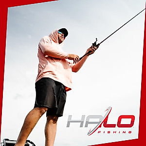 Halo Fishing HFHFX76MS HFX Series, Black/Red, Line 6-12 LB, Lure 1/4-3/8 OZ, 7'6"