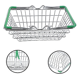 CHILDWEET Mini Fruit Basket Iron Round Green Decor Basket for Kids Storage