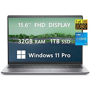 DELL Vostro 3530 Laptops for Student & Business, 15.6'' FHD 120Hz Display, Intel 13th Gen Core i5-1335U(10-core), Up to 4.6 GHz, 32GB RAM|1TB SSD, HDMI, Ethernet, Backlit KB+FP Reader, Windows 11 Pro