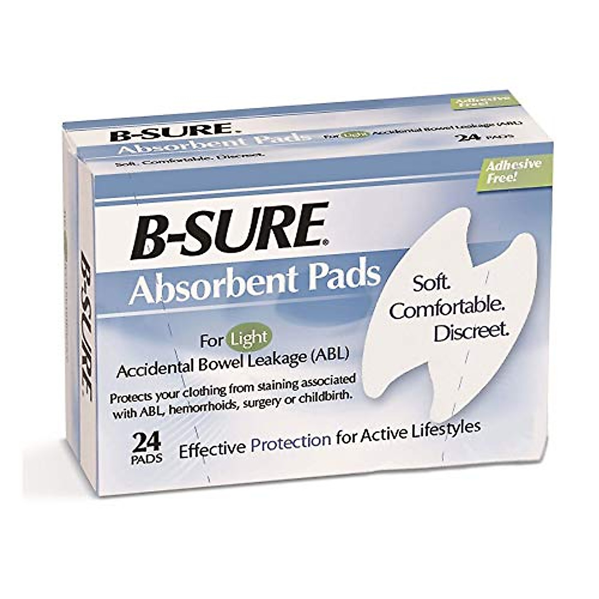 B-Sure Anal Leakage Pads, Case/288 (12 Boxes of 24 pads)