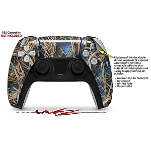 WraptorSkinz Skin Wrap compatible with Sony PS5 DualSense Controller WraptorCamo Grassy Marsh Camo Neon Blue (CONTROLLER NOT INCLUDED)