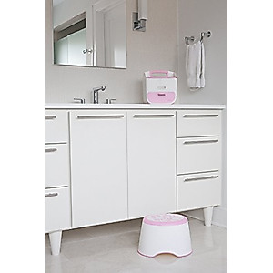 Ubbi Portable Diaper Changing Station + Diaper Storage Caddy Organizer with Changing Mat: Easily Stores Baby Diapers, Wipes + Baby Accessories - Pink