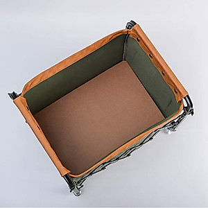 Whitsunday Home Clothes Laundry Storage Organizer Foldable Cart Basket with Rolling Wheels (Standard Size, Green)