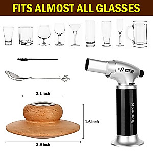 Whiskey Smoker Kit with Torch, Cocktail Smoker Kit, Old Fashioned/Bourbon/Drink Smoker Infuser Kit with 6 Flavors of Wood Chips. Christmas Gift for your Father, Friend and Loved.（No Butane）