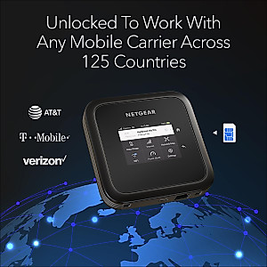 NETGEAR Nighthawk M6 Pro Mobile Hotspot 5G mmWave, 8Gbps, Unlocked,AT&T, T-Mobile,Verizon International Roaming 125 Countries,WiFi 6E,Portable Device with touch control, Modem Wireless Router(MR6550)