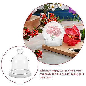 NOLITOY DIY Snow Globes 10pcs Clear Plastic Water Globe Jar with Screw Off Cap Christmas Candy Cookies Jar for DIY Crafts Flower Plant Moss Landscape Decor 4inch