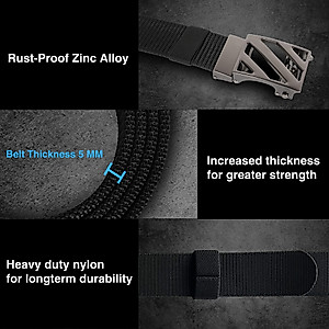 YOETEY Ratchet Tactical Gun Belt for Men - 1.5" Stiff Nylon Web Work Belts Heavy Duty for Concealed Carry Holster