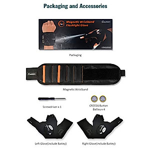 Gifts for Men/Dad, Cool Gadgets for Men, Calmsen Magnetic Wristband with LED Flashlight Gloves, Stocking Stuffers for Men, tool for Husband/Boyfriend/Grandpa on Christmas Day , Father Day，Birthday