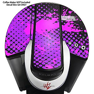 WraptorSkinz Decal Style Vinyl Skin compatible with Keurig K40 Elite Coffee Makers Halftone Splatter Hot Pink Purple (COFFEE MAKER NOT INCLUDED)
