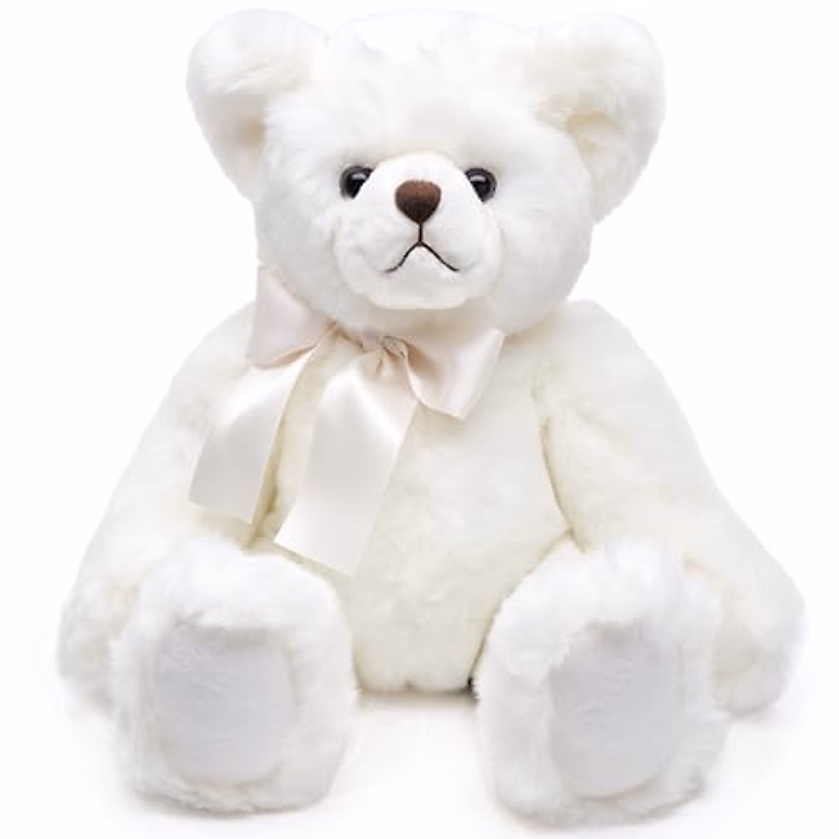 Bearington Aspen, 15.5 Inch White Teddy Bear Stuffed Animal, Vintage Teddy Bear, Makes a Great Gift for Birthday, Anniversary, Holiday, or Graduation