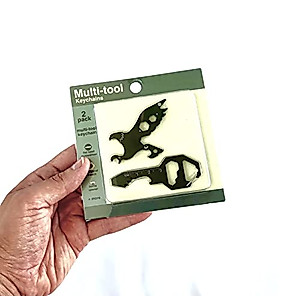 PMR-EXPORTS | Multitool Keychain (Eagle & Key) Two Pack Multitools Eagle Key Good for Adults Teens Men or Woman Multi-tool mechanic Unexpected defense against raiders stealers, Charcoal Gray, 5x5x.25