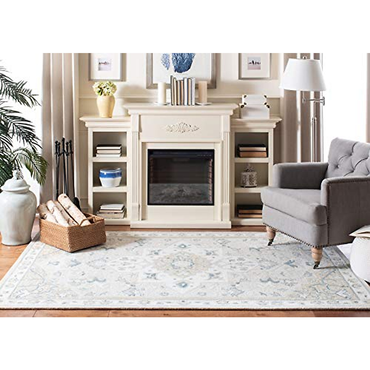 Safavieh Micro-Loop Collection 8' x 10' Beige/Ivory MLP505B Handmade Medallion Premium Wool Area Rug