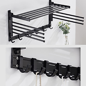 NADAENQ Bath Towel Holder, Multifunctional Rotating Towel Rack, No Punching Bathroom Towel Rack for Bathroom, Kitchen and Wardrobe,50cm