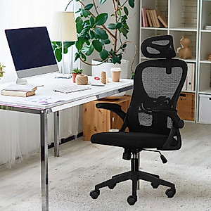 Ergonomic Mesh Office Chair Swivel Computer Desk Chair Home Office Seat Headrest, Black