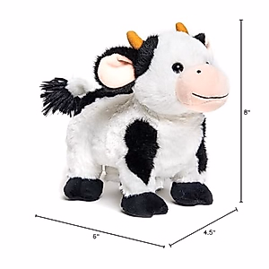 Cuddle Barn - Barnyard Buddies Cow | Animated Singing Cow Plush Stuffed Animal | Walks and Wags Tail to Old Macdonald, 8 inches