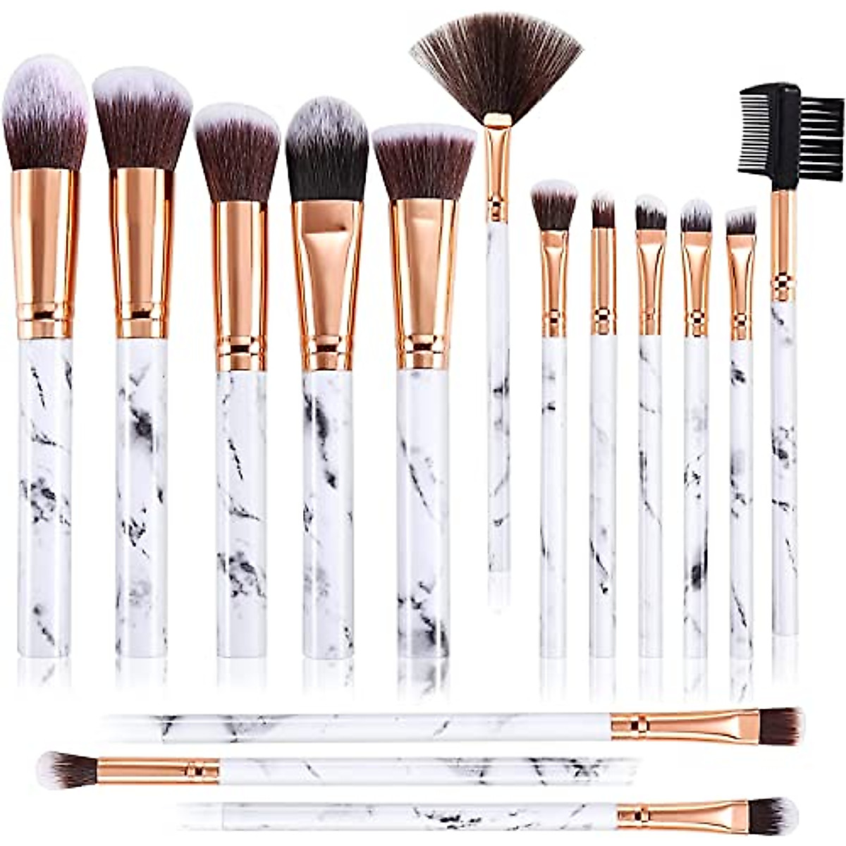 Makeup Brushes Set 15PCS Professional Make up Brushes Set Synthetic Foundation Powder Concealers Eye Shadows Makeup Tools Grey