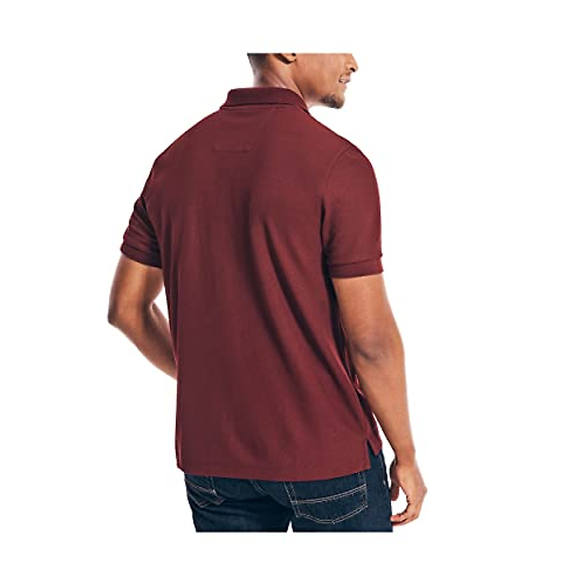 Nautica Men's Classic Short Sleeve Solid Polo Shirt, Royal Burgundy, XX-Large