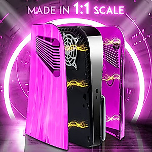 SIKEMAY PS5 Cover Plates for Playstation 5 Console Disc Edition, PS5 Accessories Face plates Side Shell with Cooling Fan Vents, Hard Shockproof Protective Custom Dust Skin Covers Case (Plating Purple)