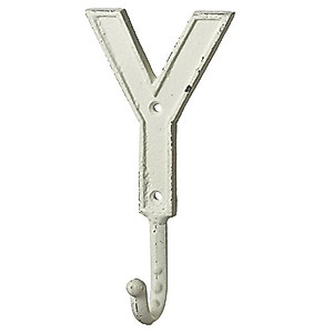 MIDWEST-CBK Monogram Letter Y Single Wall Hook Painted Cast Iron 7.5 Inch