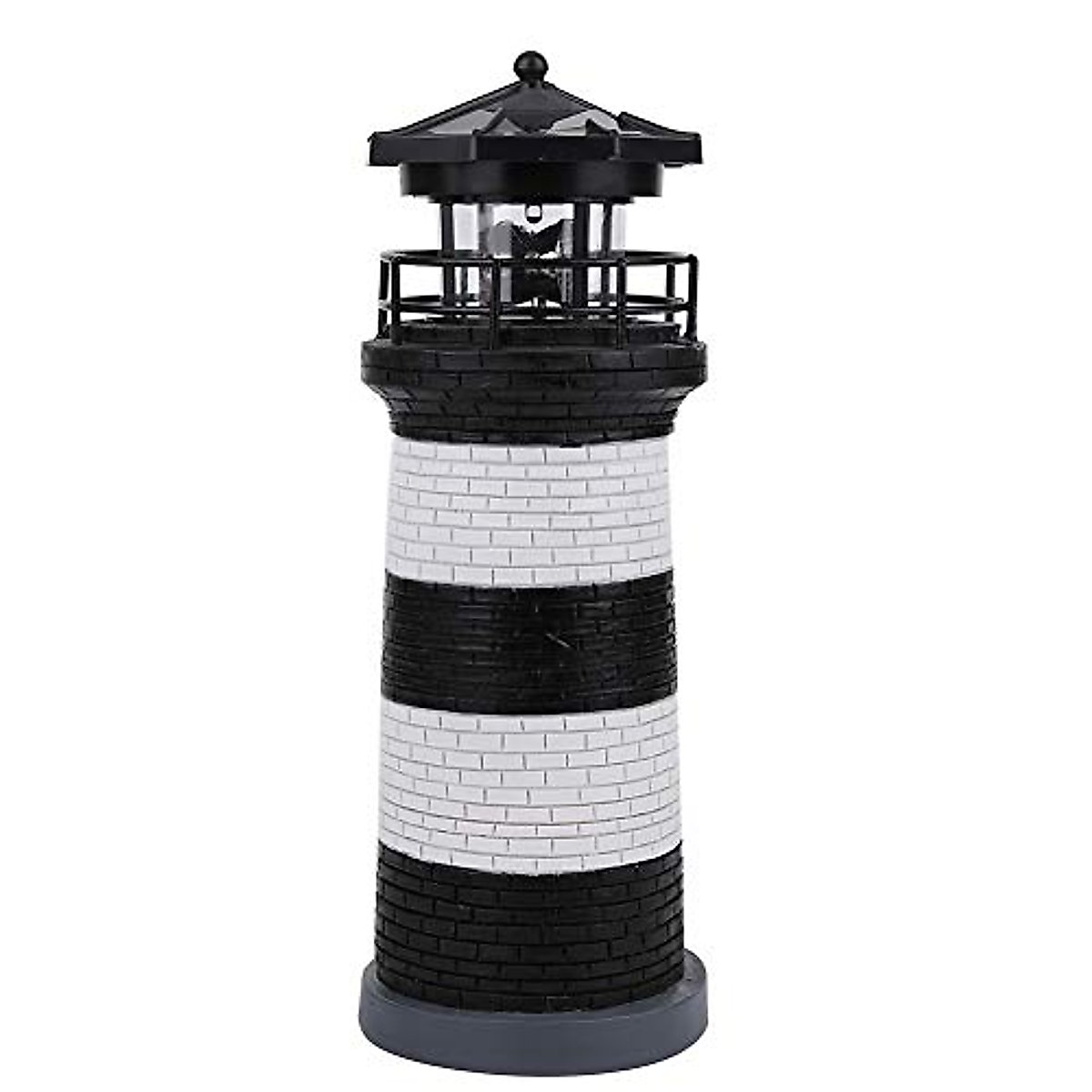 Naroote wosume Waterproof Easy to Install Automatic Rotating Light Rotating Lighthouse for Home(Black and White)