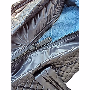 CLARANY Comfortable Lightweight Large Quilted Zipper Tote with Pouch water repellent Black