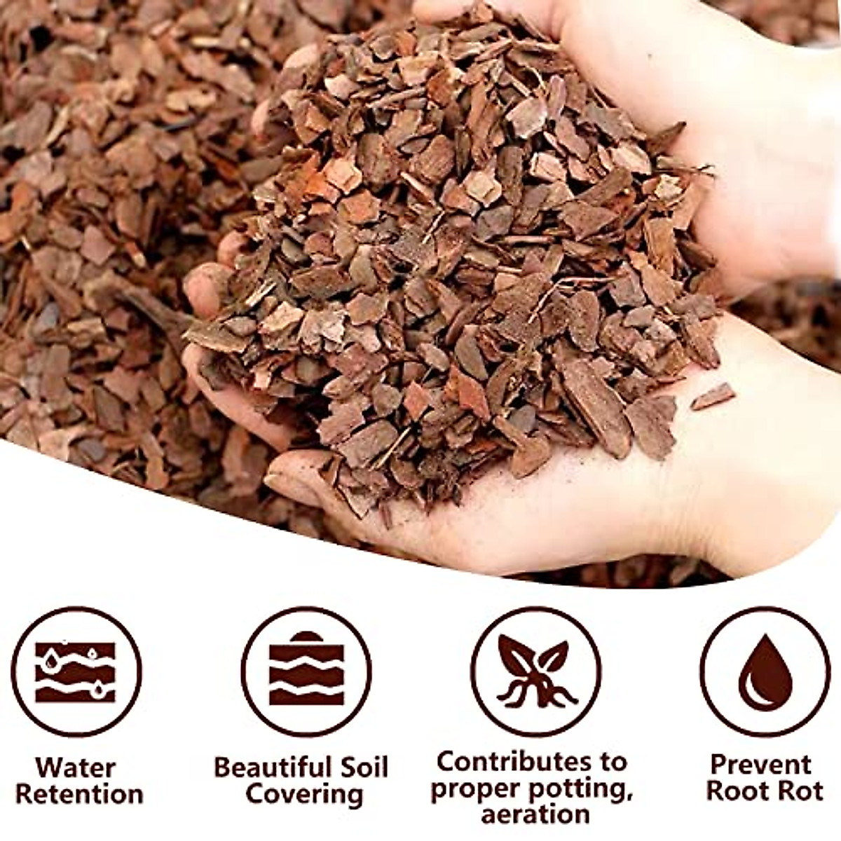 Legigo 2 Quarts Organic Orchid Potting Bark- All Natural Orchid Bark Potting Mix Pine Bark Wood Chips for Houseplant Mulch, Orchid Plants Root Development, Mulch for Potted Plants