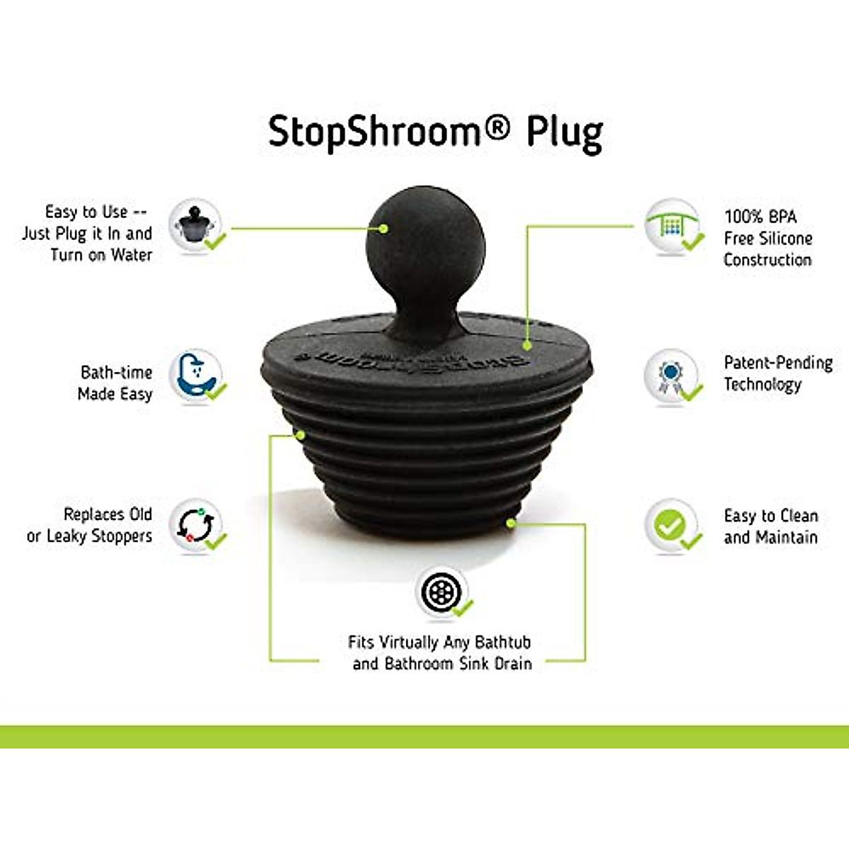 SinkShroom Combo Edition Revolutionary Bathroom Sink Drain Protector Hair Catcher, Strainer, Snare, Plus StopShroom Stopper