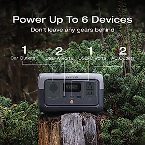 EF ECOFLOW Portable Power Station RIVER 2 with 60W Solar Panel, 256Wh LiFePO4 Battery/ 1 Hour Fast Charging, Up to 600W Output, Solar Generator for Outdoor Camping/RVs/Home Use
