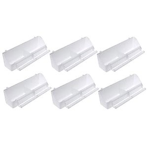 POPETPOP 6 Pcs Bird Feeder - Bird Cage Double Plastic Seed Water Feeder Cups Food Dish Caged Bird Feeder Bird Cage Accessories
