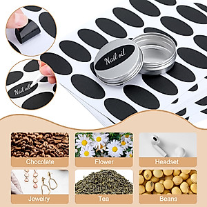 Zubebe 200 Pack Metal Tins Aluminum Containers with Lids Screw Top Round Tin Cans for Cosmetic Lip Balm DIY Salves Candles Wax with 5 Markers 10 Sheets Label Stickers (1 oz, Silver)