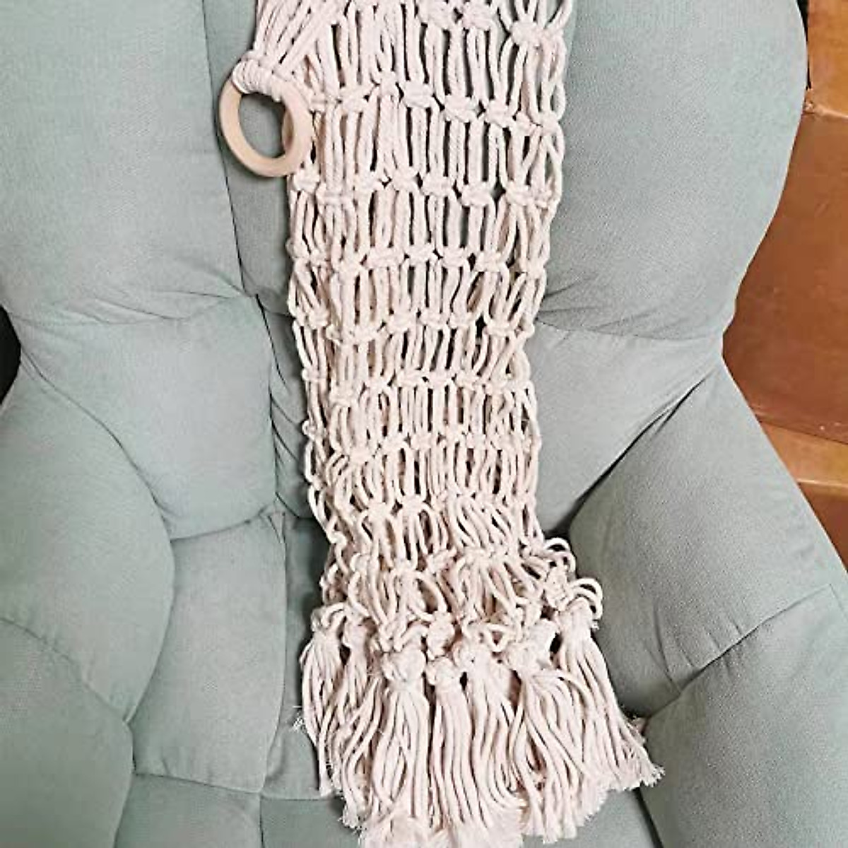 TAKNAP Boho Macrame Stuffed Animal Hammock or net Holder for Toy Storage Organization Aesthetic Cute Room or playroom Decor Cute Stuff